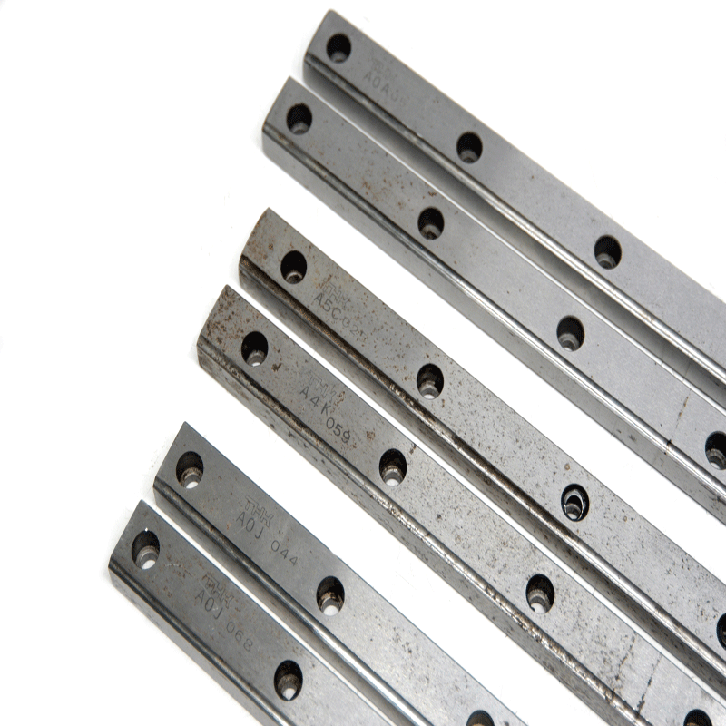 Lot of 6 THK Linear Guide Rails Sizes 17 3/8", 18 1/8", 19 3/4 " Rails Only