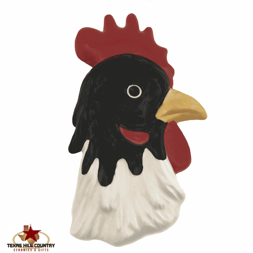 Rooster or Chicken Spoon Rest Black and White, County Kitchen Farm ...