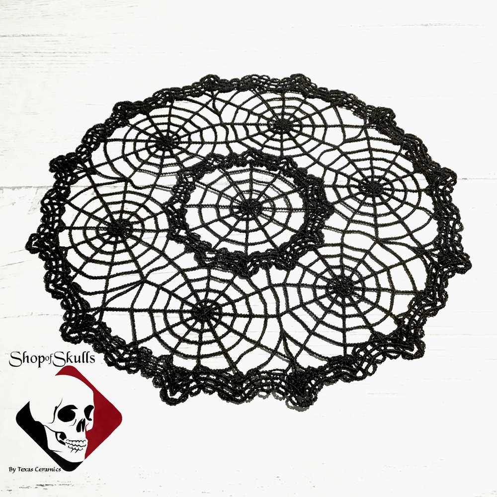 Spiderweb Lace Doily Cobweb Doily In Goth Black Victorian Web Doily